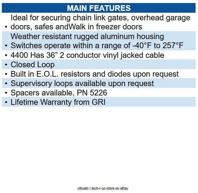 GRI 4400 Industrial Surface Mount Switch Set, Standard Gap, Closed Loo ...