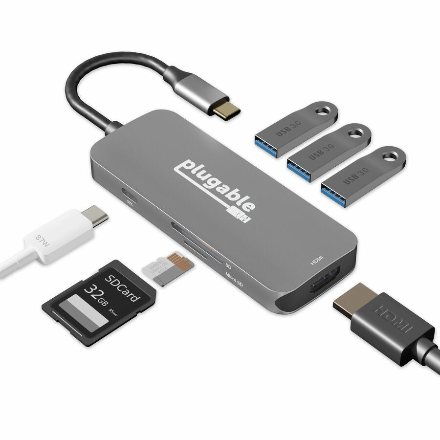 Plugable USBC-7IN1 USBC Hub 7in1 - USB 3.0 Type C - Docking Station ...