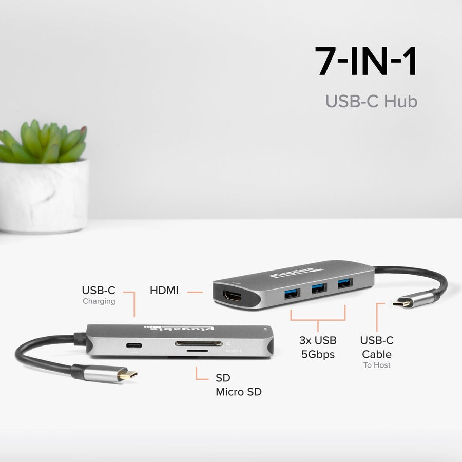 Plugable USBC-7IN1 USBC Hub 7in1 - USB 3.0 Type C - Docking Station ...